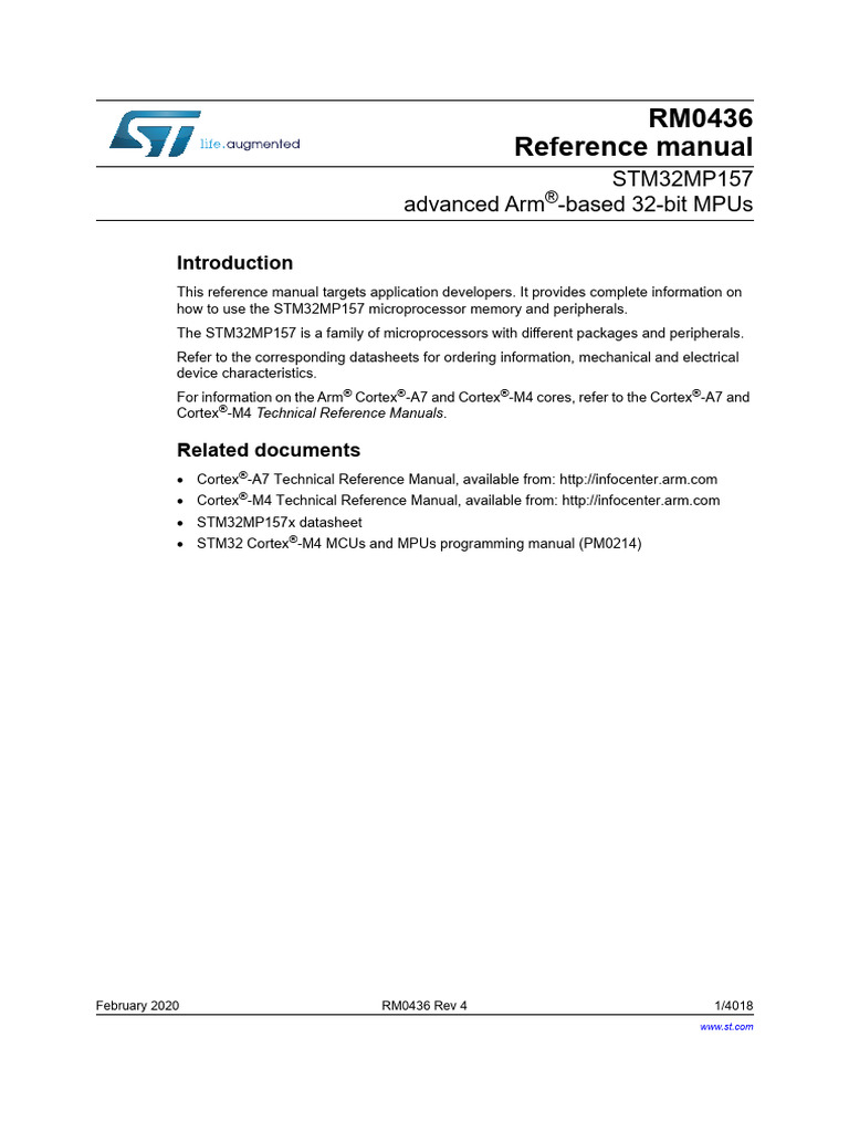STM32MP157 Reference Manual Guide | PDF | Computer Science | Computer ...