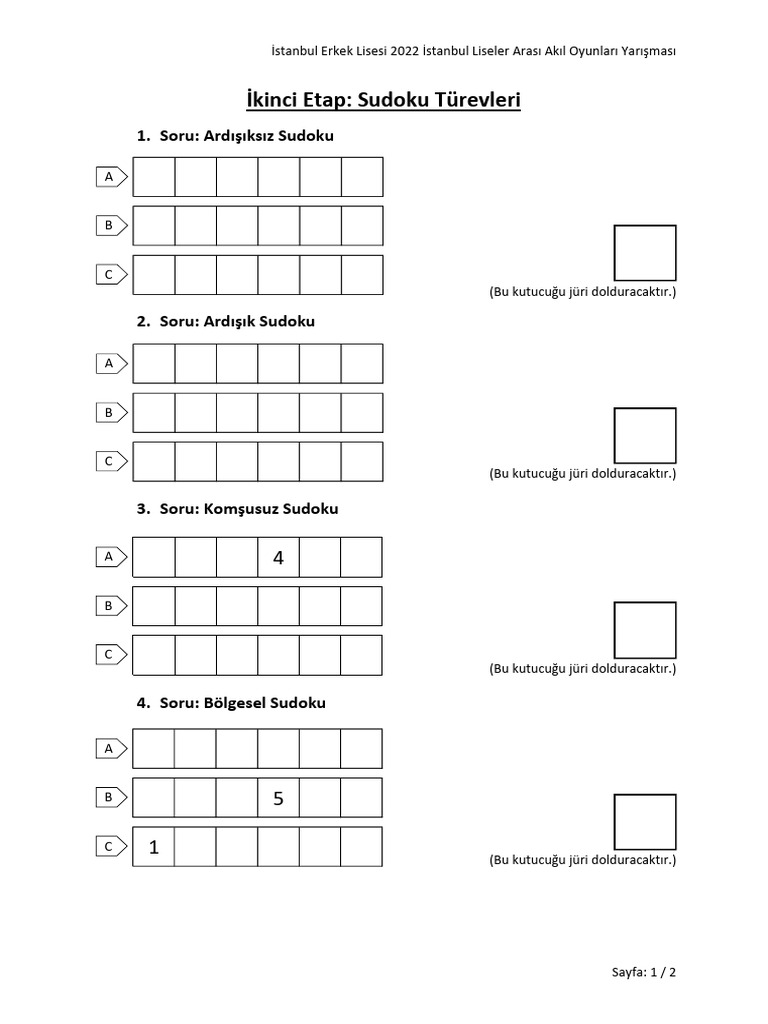 Cevap Formu II. Etap | PDF