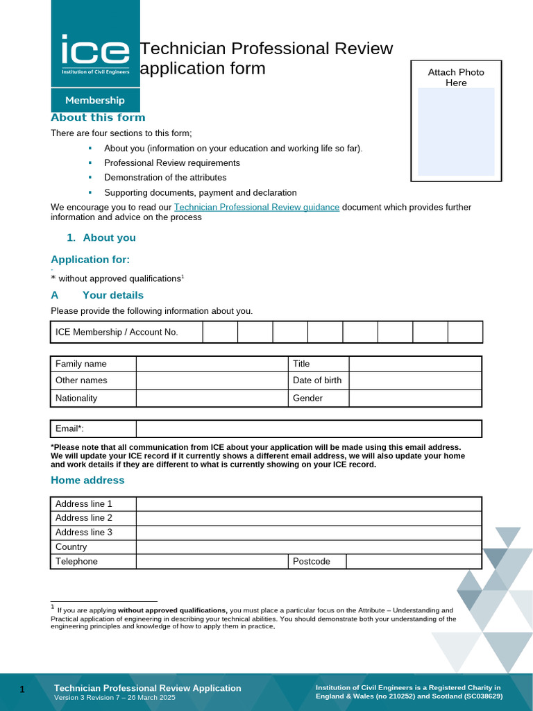Technician Professional Review Application Form 03 25 | PDF ...