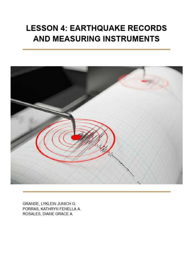 Manuscript Group 3 - Earthquake Records and Measuring Instruments | PDF ...