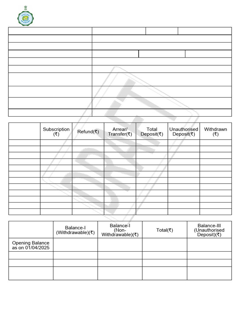 Howrah District School PF Statement 2025 | PDF