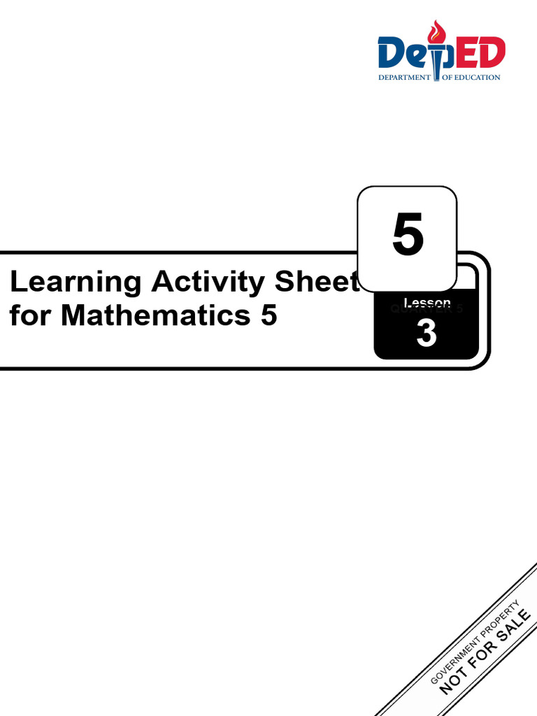 Q1 LAS Math-5 Lesson-3 Week-3 | PDF