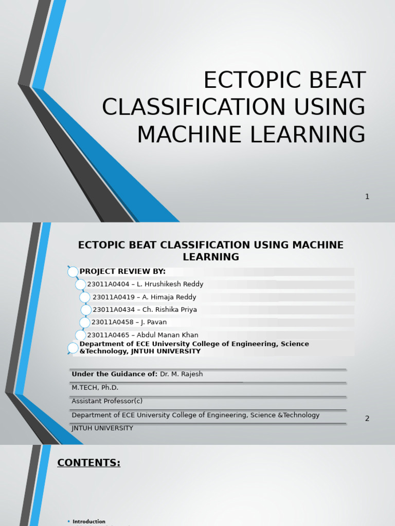 Ectopic Beat Classification Using ML | PDF | Electrocardiography ...
