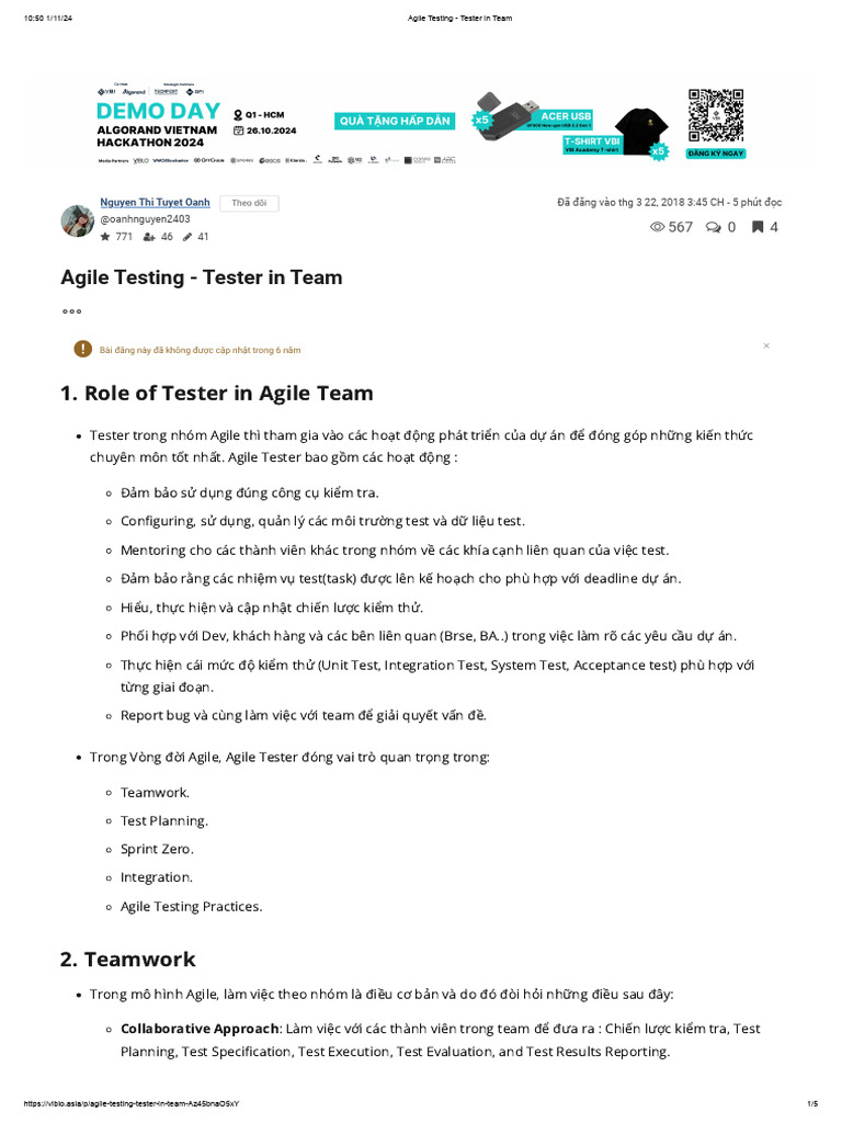 Agile Testing - Tester in Team | PDF