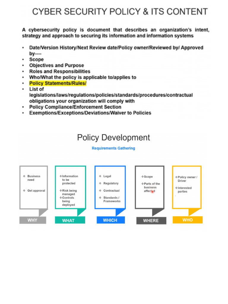 Cyber Security Policy Development & Implementation | PDF
