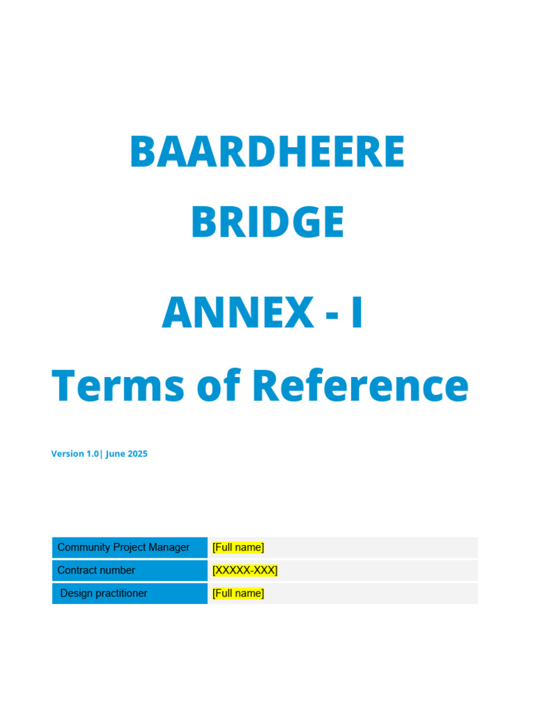 Annex 1 - Terms of Reference | PDF | Specification (Technical Standard ...