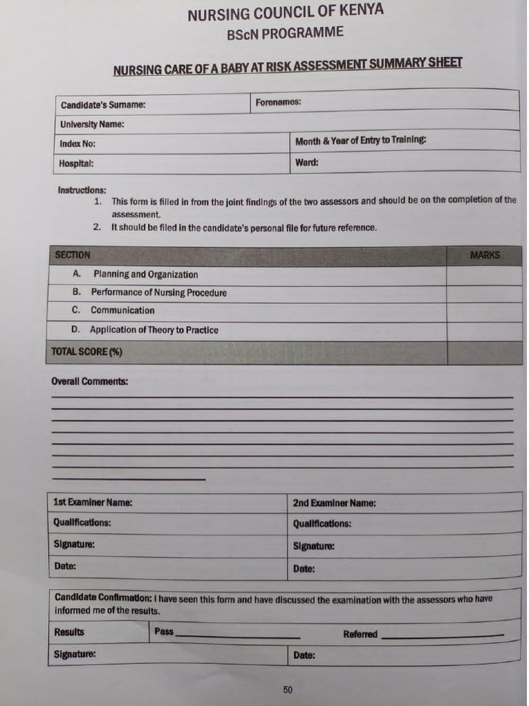 NBU Assessment Form | PDF