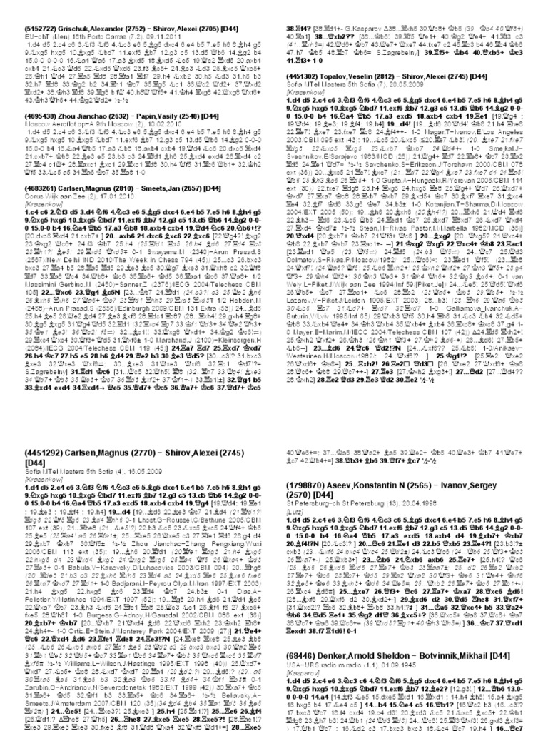D44 Botvinnik System | PDF | Board Games Competitions | Chess Competitions