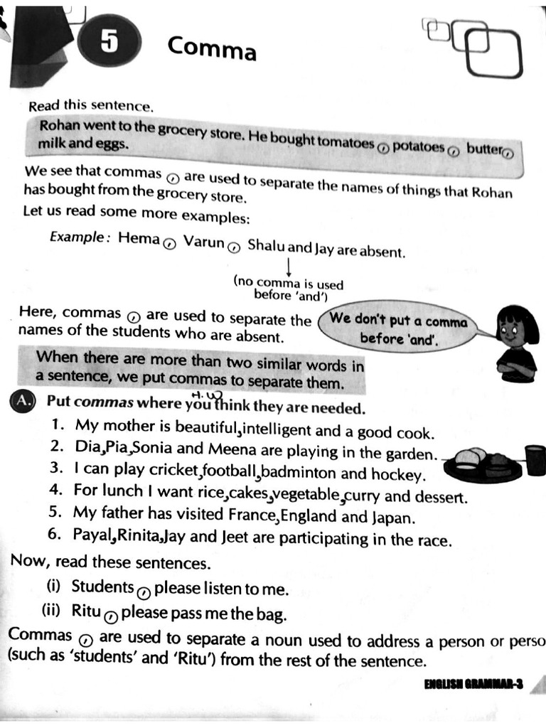 std3. ch-5 Comma | PDF