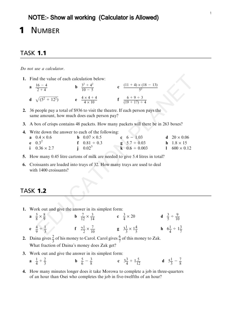 Summer Practice Booklet - 1 | PDF | Discrete Mathematics | Elementary Mathematics