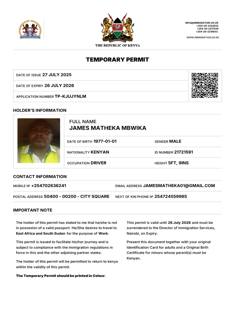 TP Kjujynlm Temporary Permit | PDF | Identity Document | Government And ...