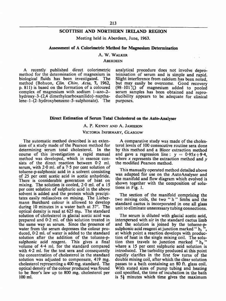 Walker 1963 Assessment of A Colorimetric Method For Magnesium Determination | PDF | Magnesium ...