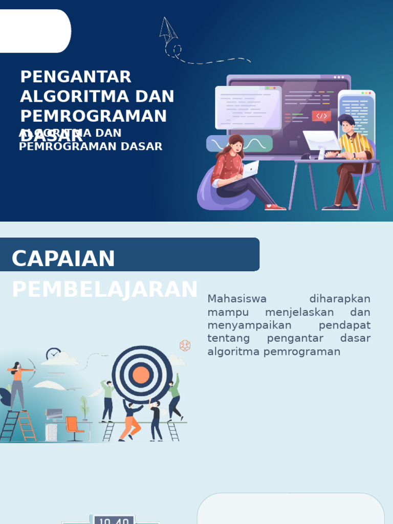 Pertemuan 1 - Pengantar Dasar Algoritma Dan Pemrograman | PDF