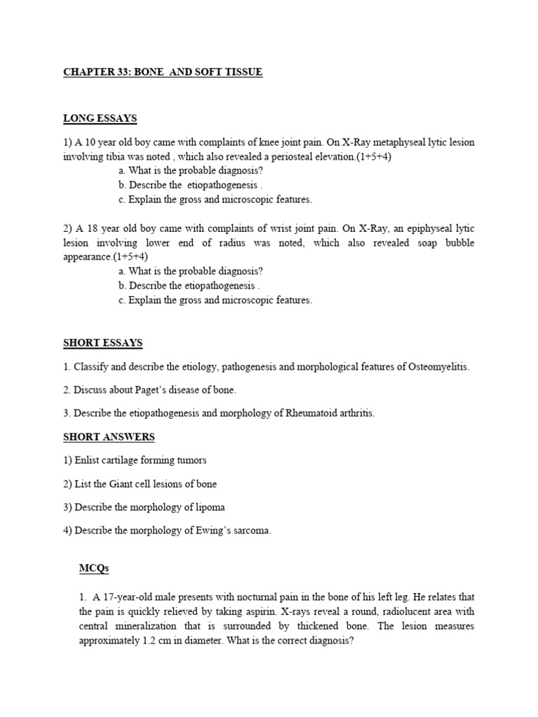 Bone and Soft Tissue Pathologies Overview | PDF | Bone | Diseases And ...