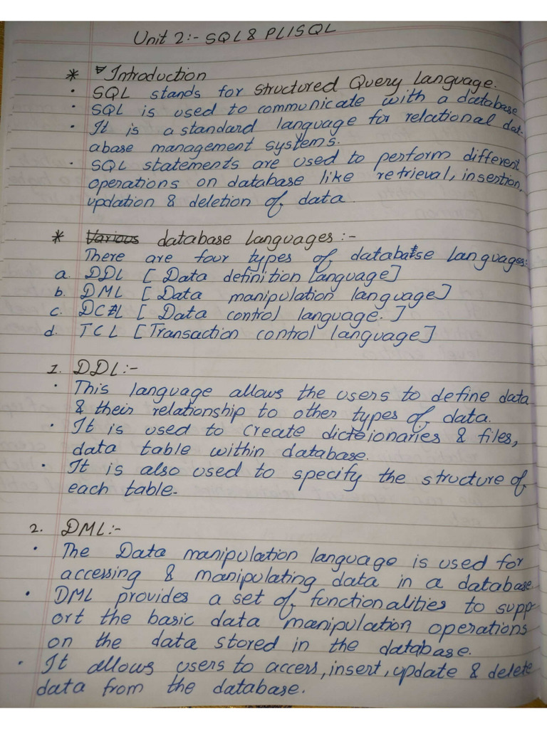 Dbms Unit 2 Notes | PDF