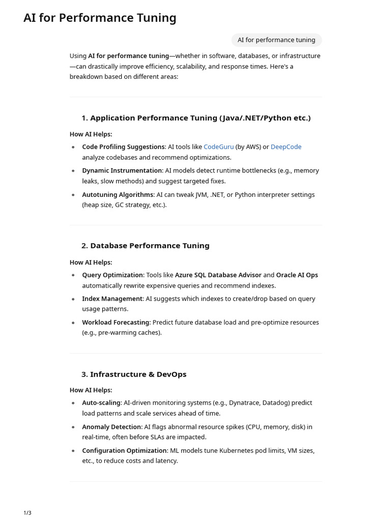 AI For Performance Tuning | PDF | Program Optimization | Artificial Intelligence