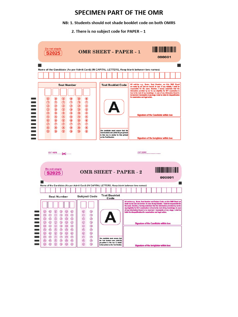 OMR Sample 2025 | PDF