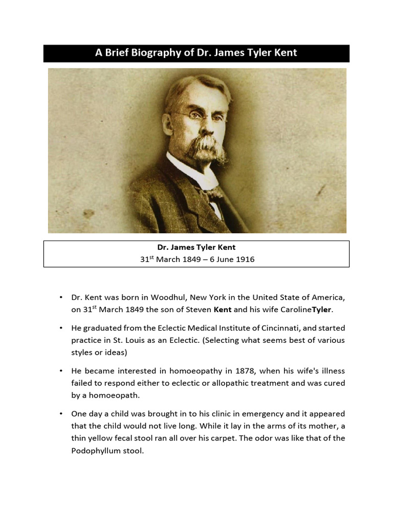 Biography of Kent | PDF | Homeopathy | Medicine
