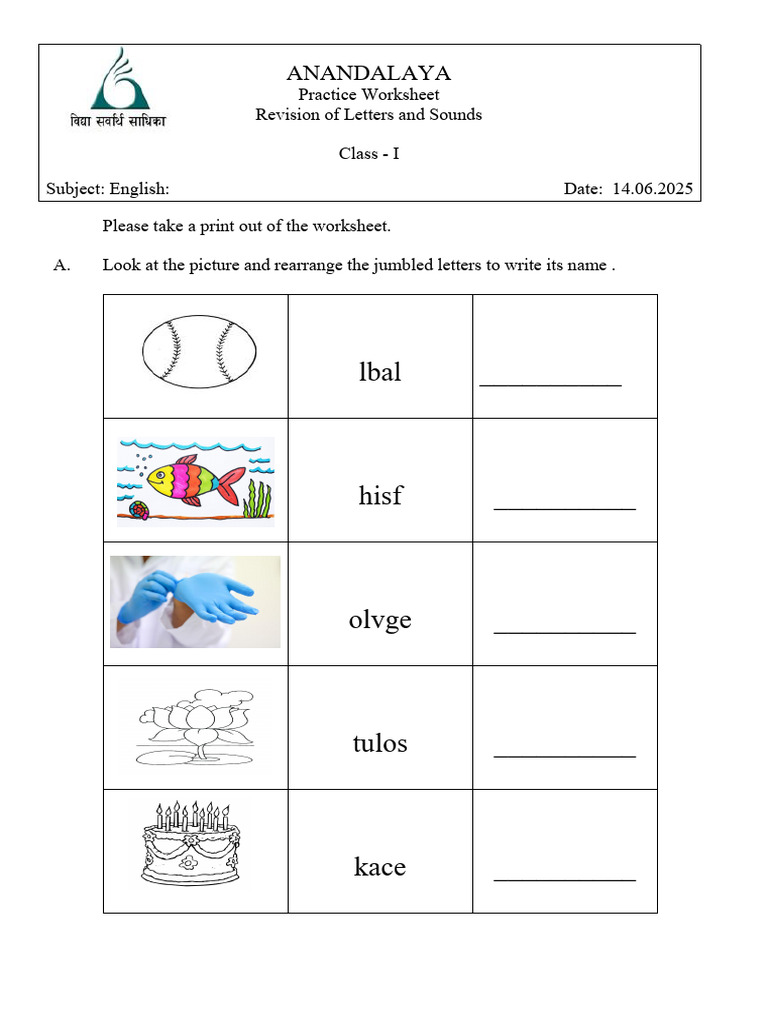 1-Eng-Revision-Letters and Sounds-2 | PDF