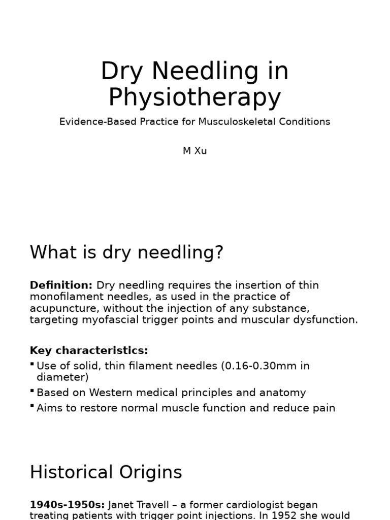 Dry Needling in Physiotherapy, Effects and Implications | PDF ...