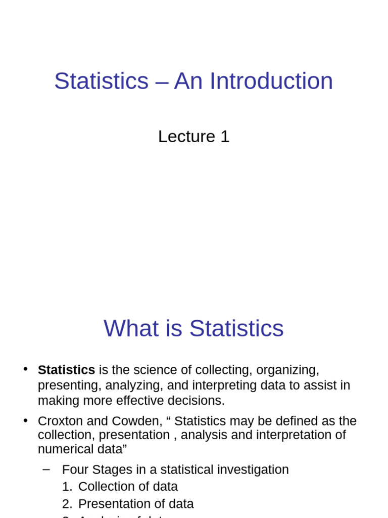 Introduction to Statistics Concepts | PDF | Statistics | Histogram
