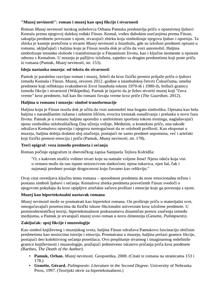 Muzej Nevinosti | PDF