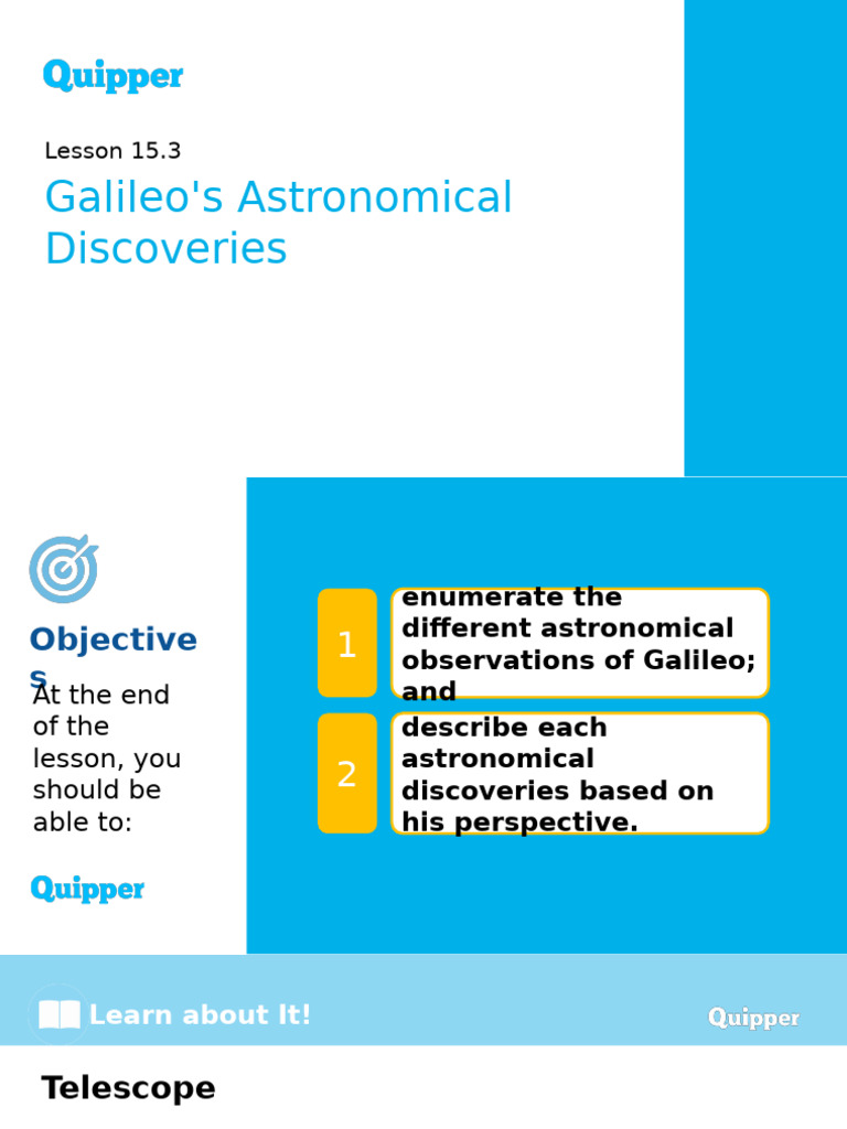 Physical Science SHS 15.3 Galileo S Astronomical Discoveries | PDF ...