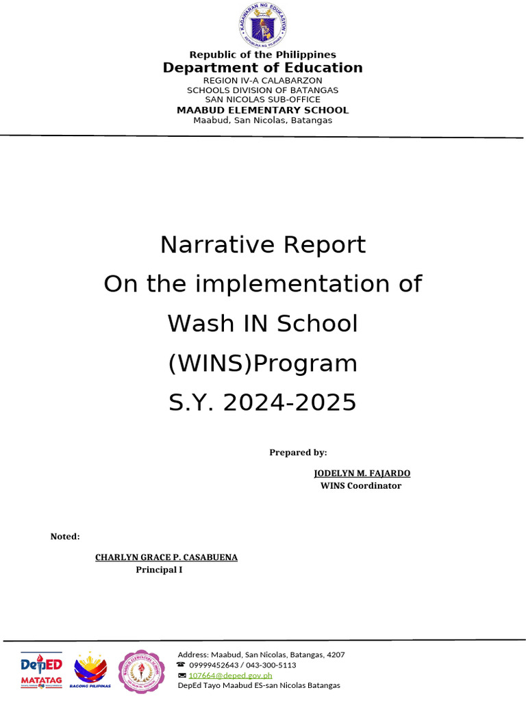 WASH in Schools Program Report 2024 | PDF | Wash | Hand Washing
