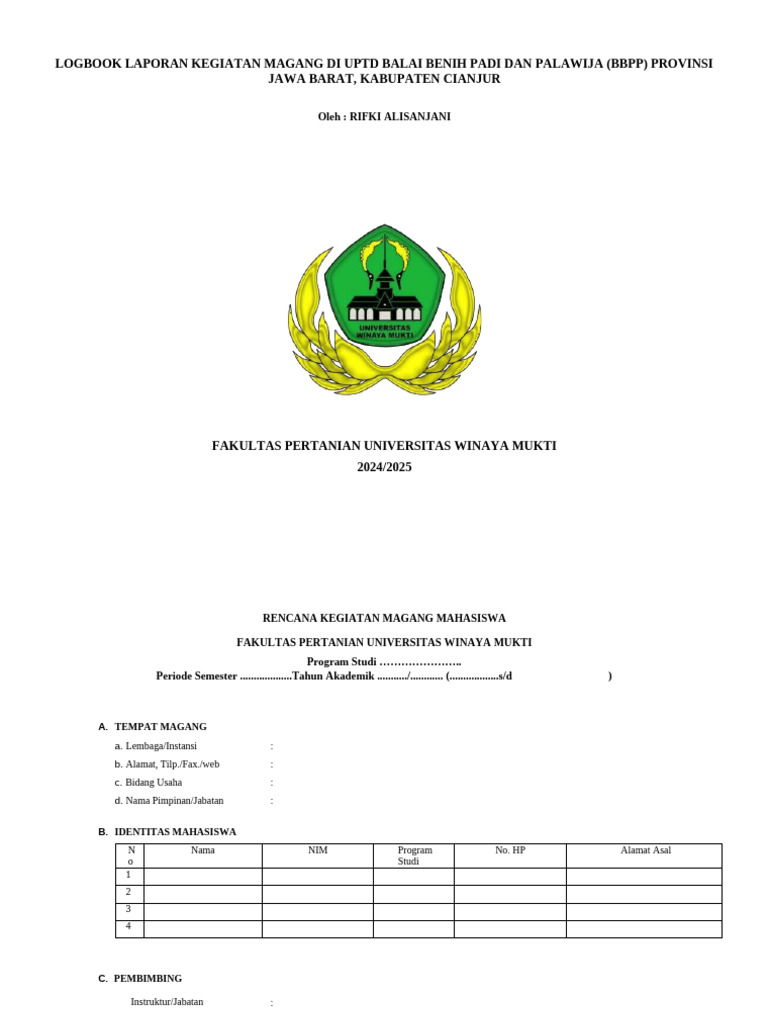 Logbook Mandiri Kegiatan Magang RIFKI | PDF