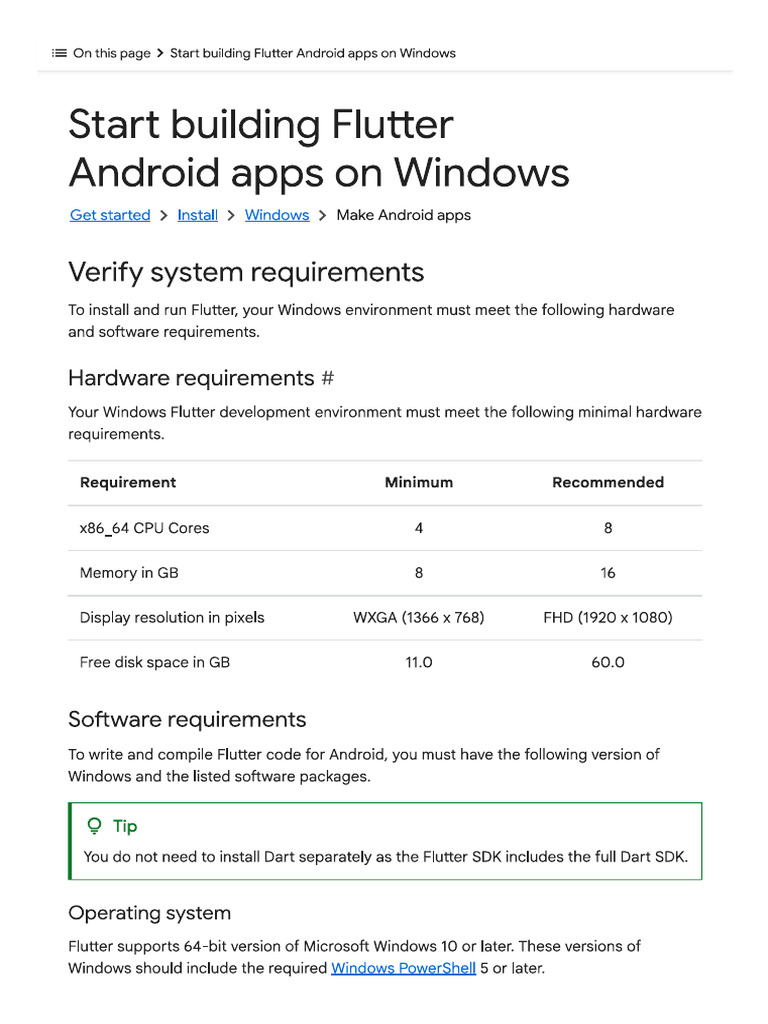 Flutter Setup Recomendation | PDF