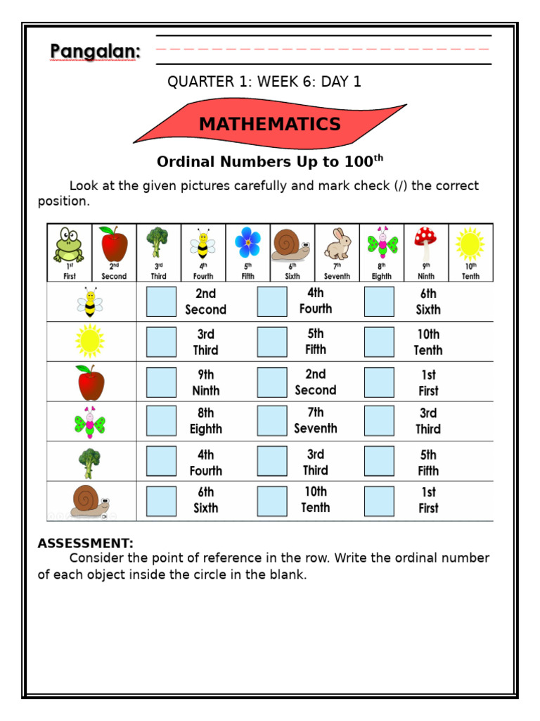 Worksheet Math3 q1 Week6 | PDF