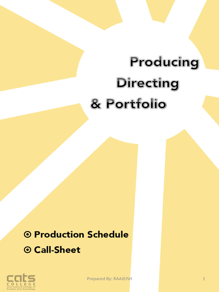 Production Schedule - Call-Sheet | PDF