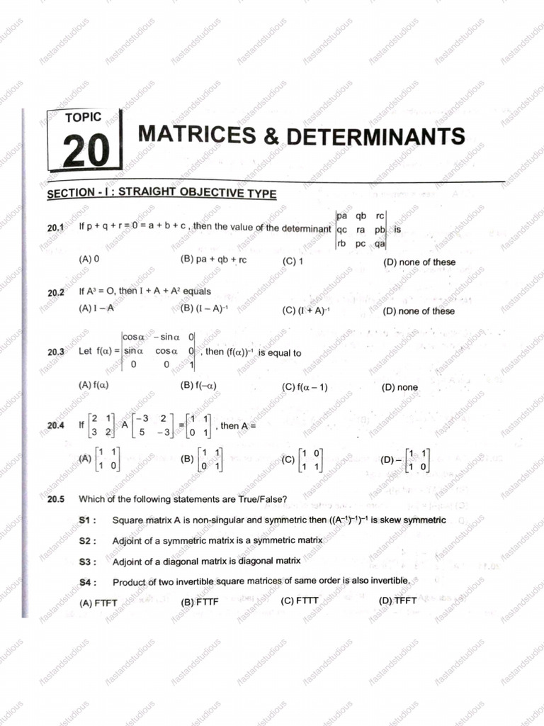 Matrices and Determinants | PDF