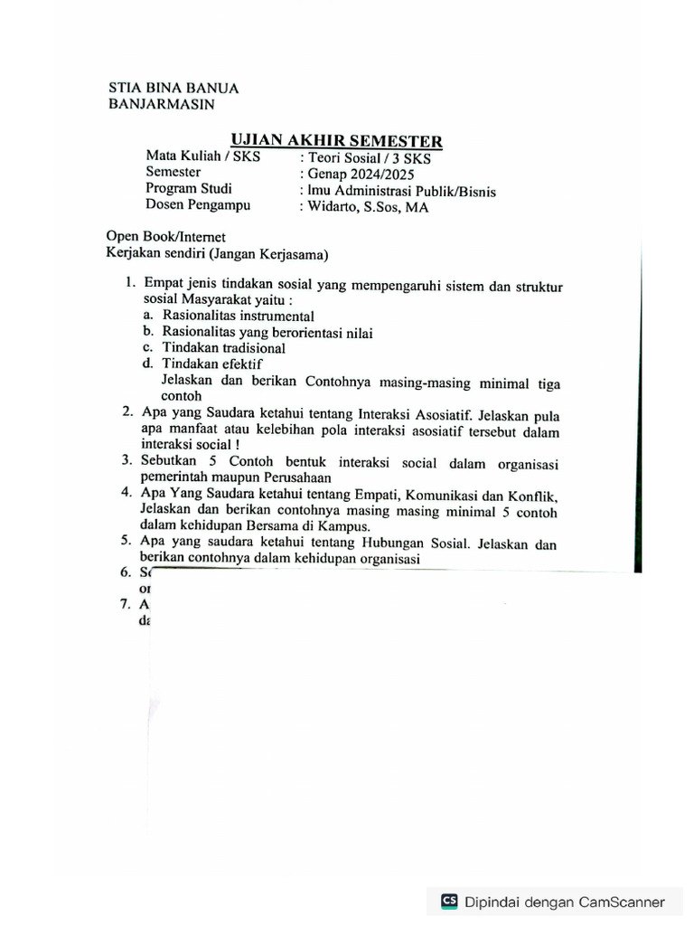 UAS Teori Sosial - 1 | PDF