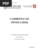 Cambridge IGCSE Physics 0625 Syllabus 2026-2028 | PDF | Stars | Sun