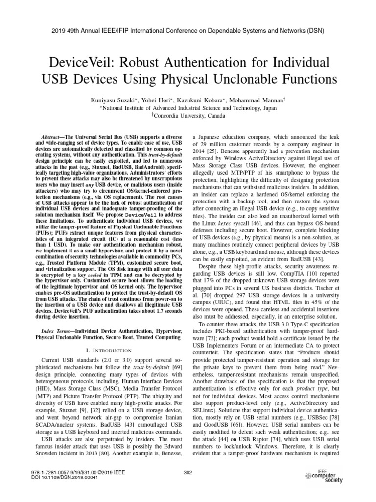 11 DeviceVeil Robust Authentication For Individual USB Devices Using ...