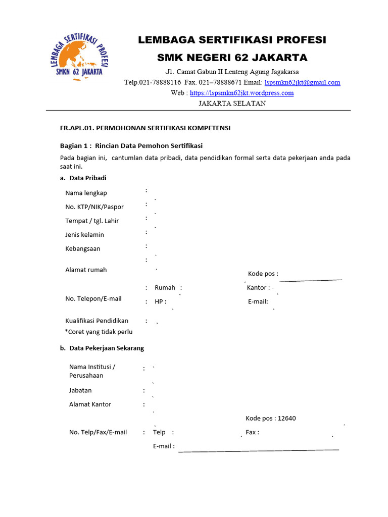 Form Apl 01 | PDF