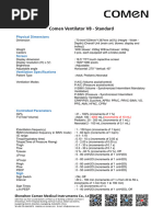 Comen V3 Ventilator Specifications | PDF | Breathing | Apnea