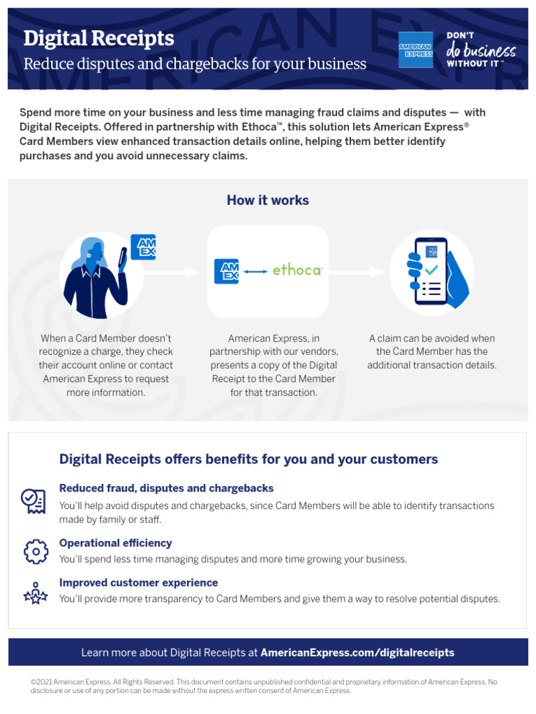 Amex Digital Receipt One Pager r7 | PDF