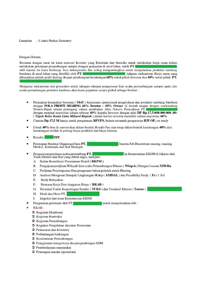 JO PT NMP Tenggarong, Kaltim | PDF