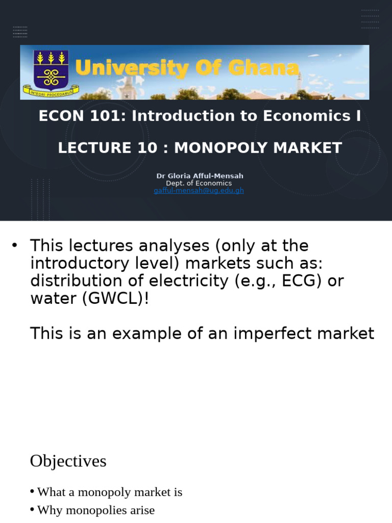 Lecture 10 - Monopoly Market | PDF | Monopoly | Demand