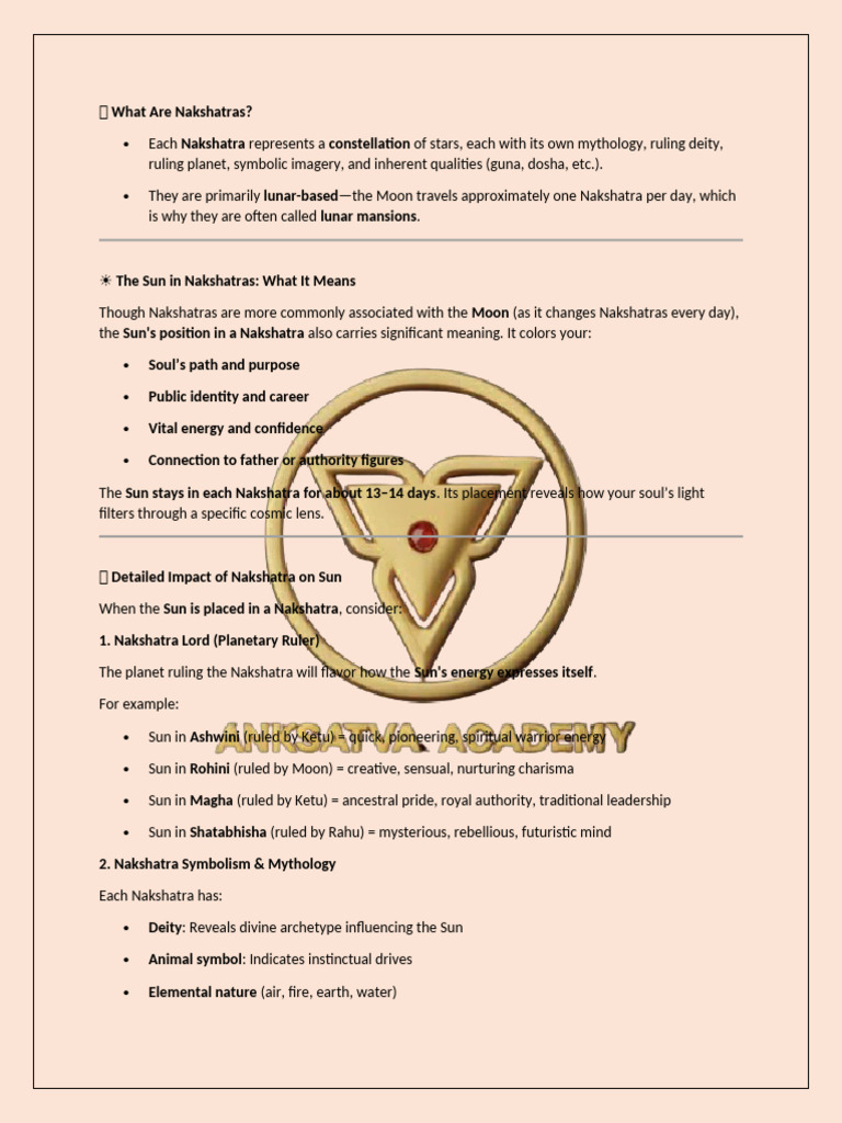 Understanding Nakshatras in Astrology | PDF