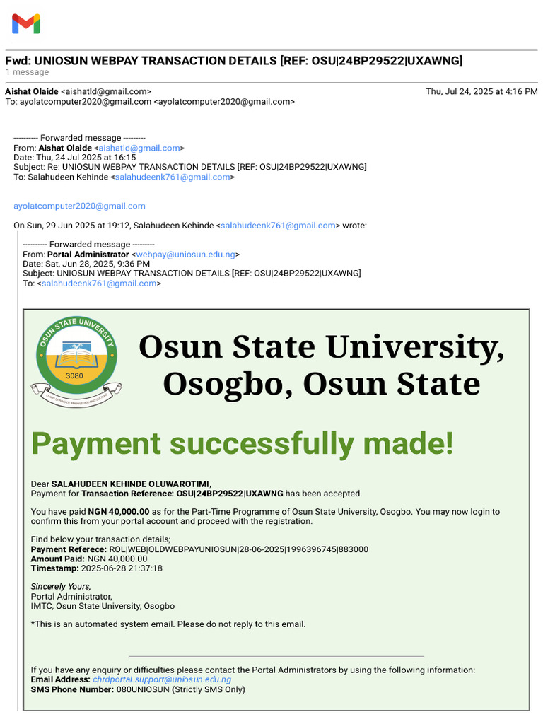 Gmail - FWD - Uniosun Webpay Transaction Details (Ref - Osu - 24bp29522 ...
