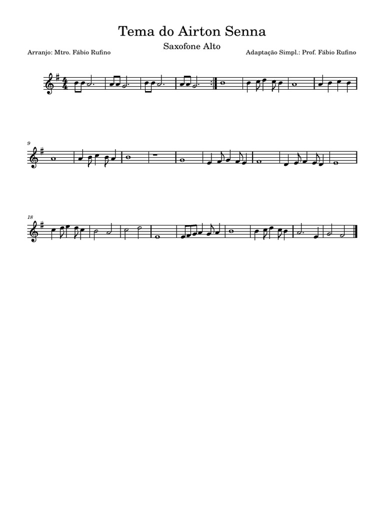 Tema do Airton Senna para Saxofone Alto | PDF