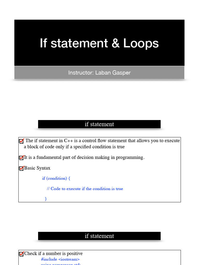 If Statement, While and Do Wile Loop | PDF | Namespace | Computer Programming