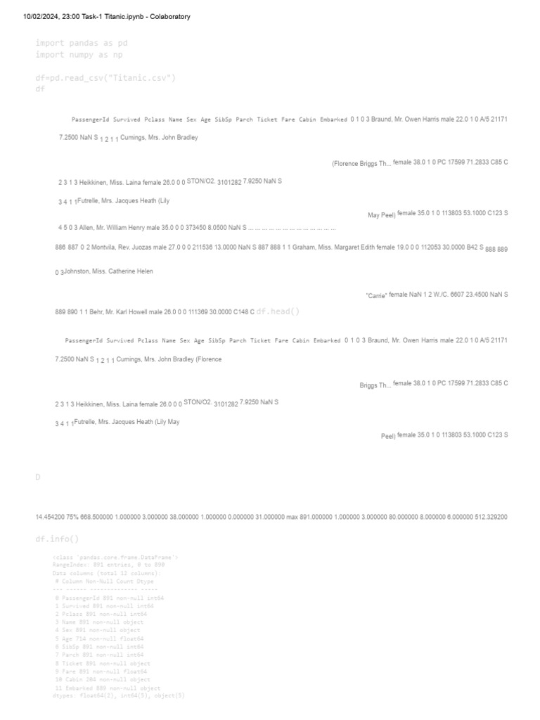 Titanic Survival Prediction Model | PDF | Statistical Data Types ...