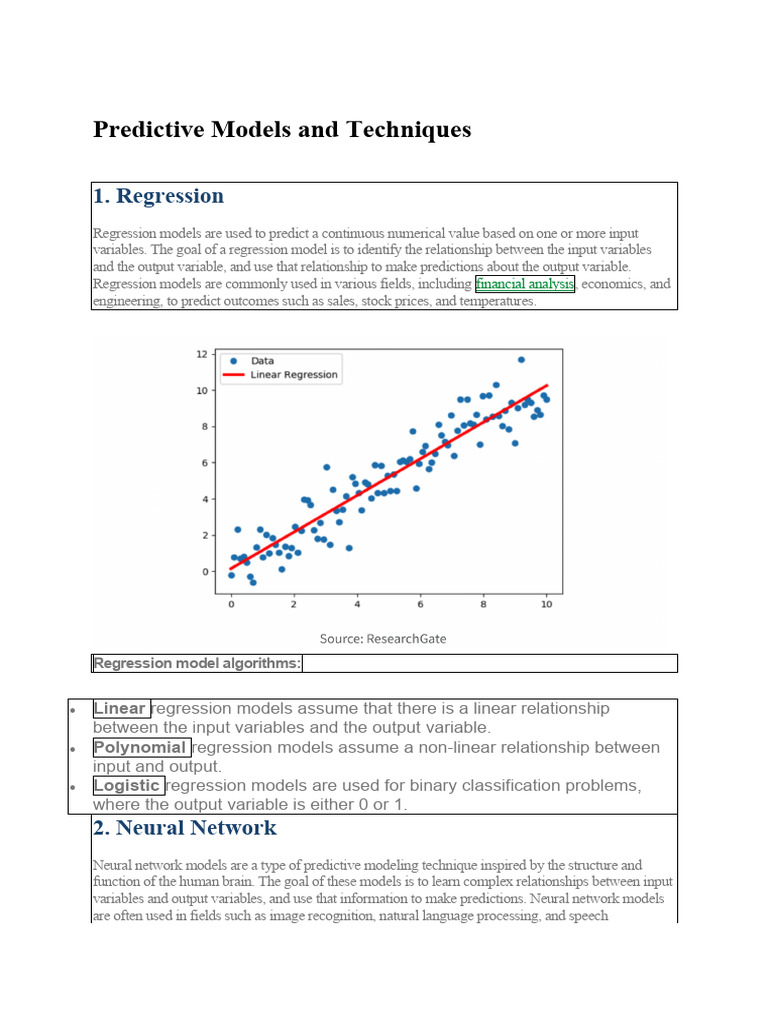 Predictive Models and Techniques | PDF | Predictive Analytics | Time Series