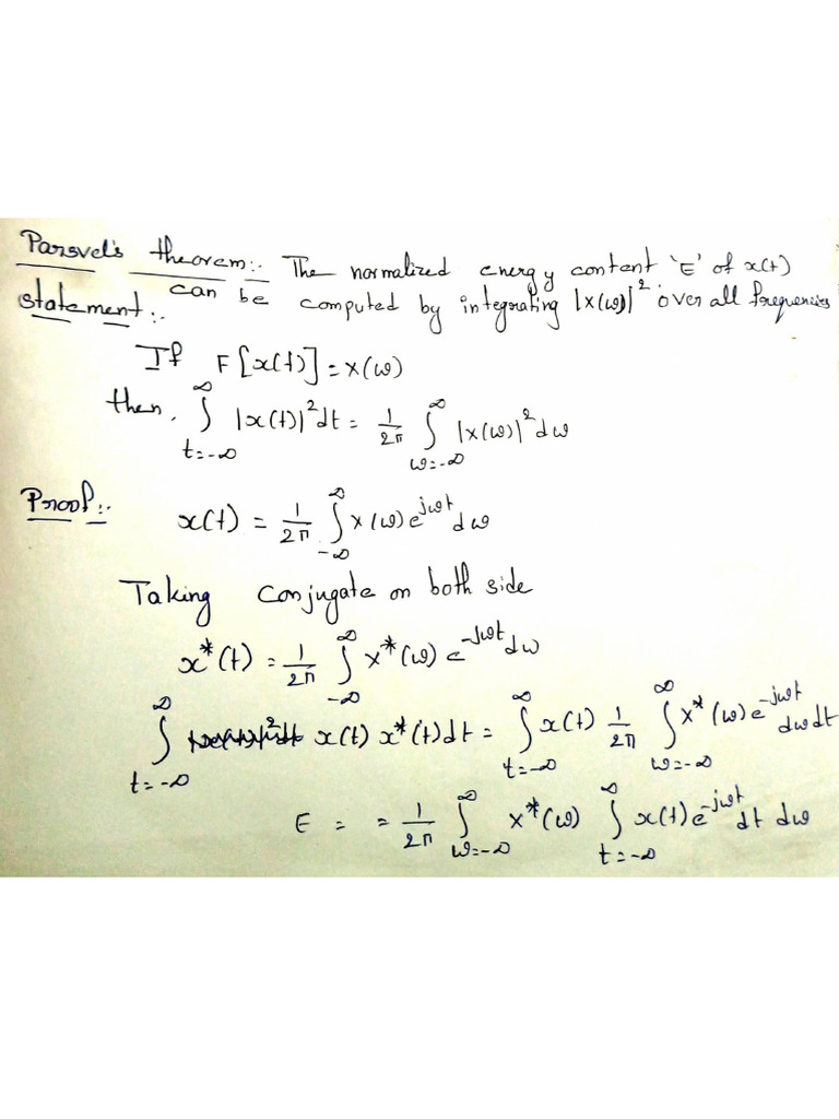 Parseval's Theorem, Laplace Transform, ILT, Properties | PDF