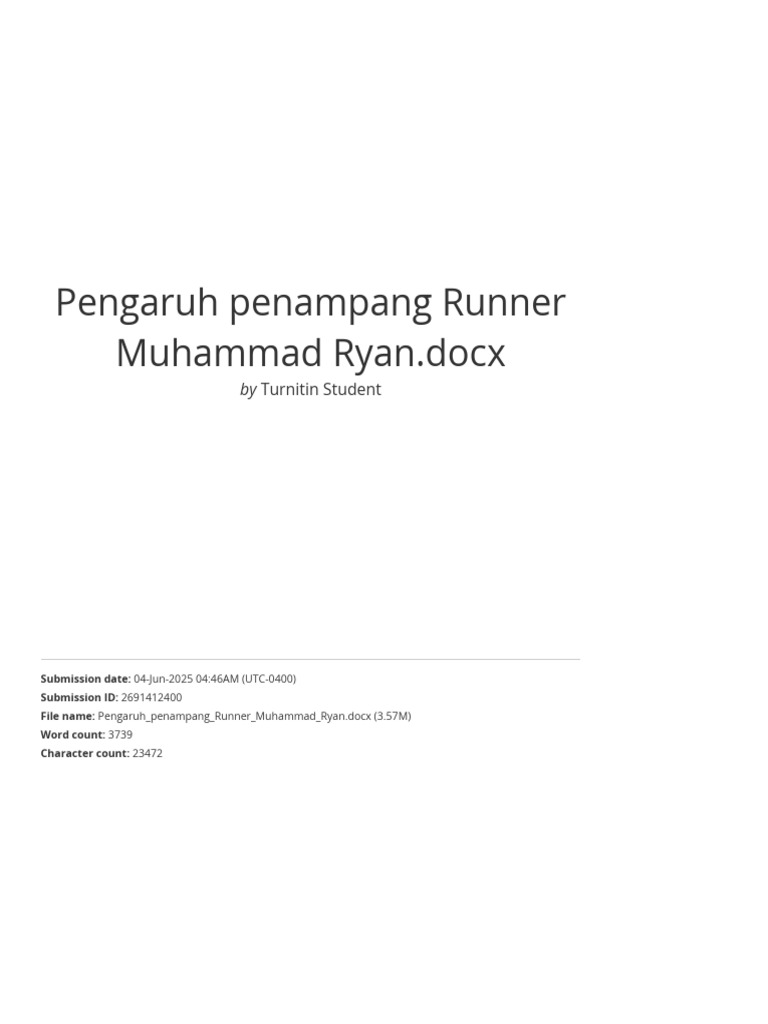 Hasil-plagiarisme-Pengaruh Penampang Runner Muhammad Ryan | PDF