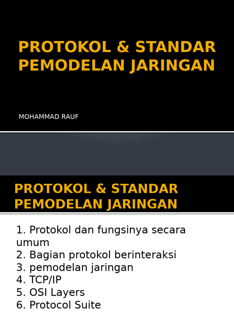 Protokol & Standar Pemodelan Jaringan | PDF